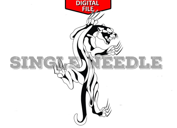 Traditional Panther Themed Hand Poke Flash Sheet & Stencil | SINGLE NEEDLE