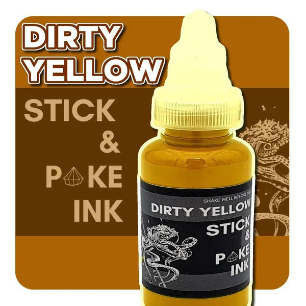 Dirty Yellow tattoo Ink for Stick and Poke tattooists | SINGLE NEEDLE
